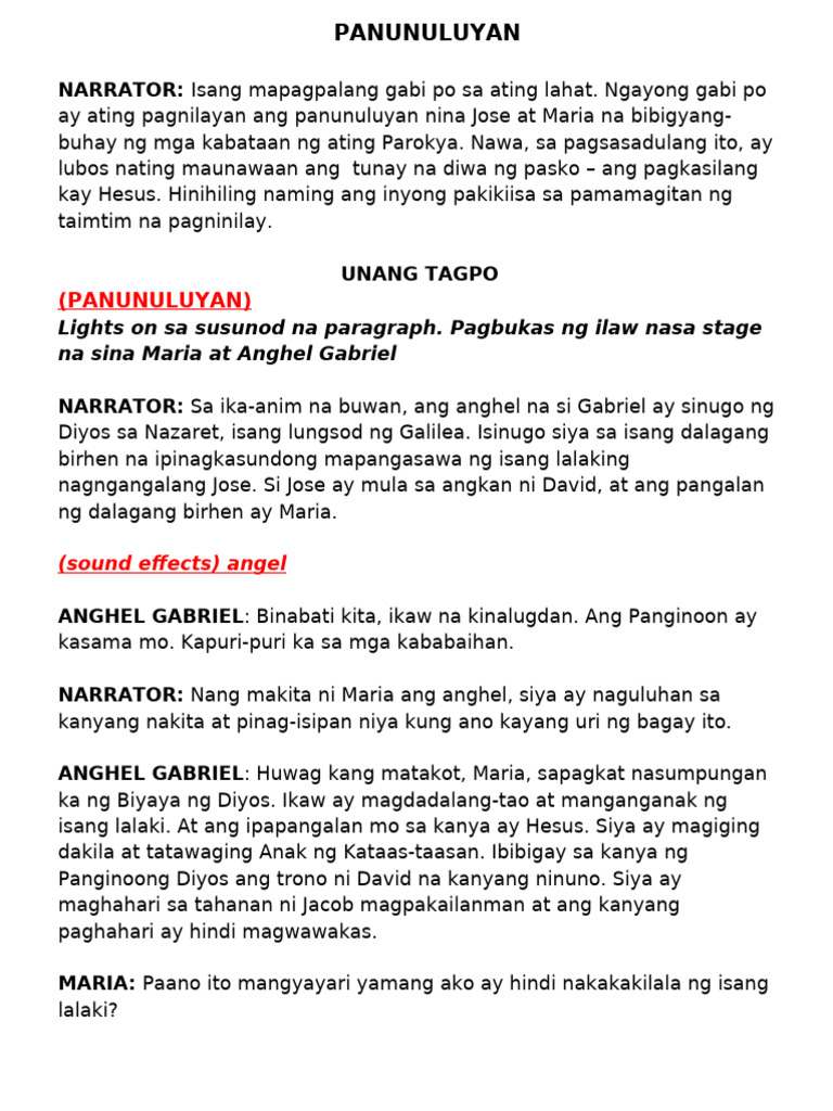 Panunuluyan Script | PDF