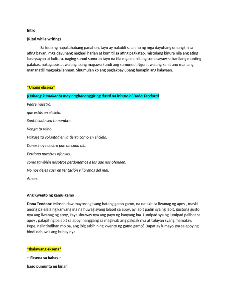 Rizal Script | PDF