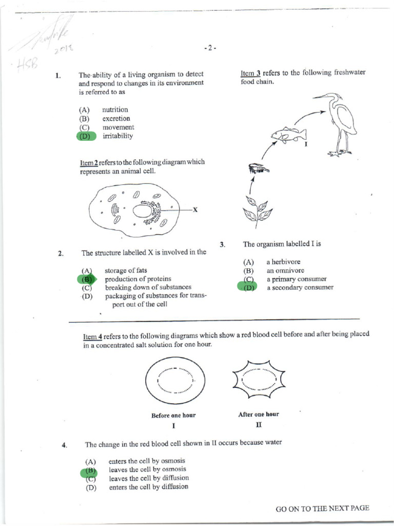 2018 HSB Paper 1 Answered | PDF