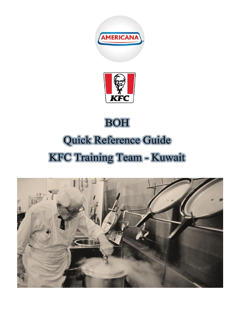 KFC Kuwait BOH Procedures and Guidelines | PDF | Valve