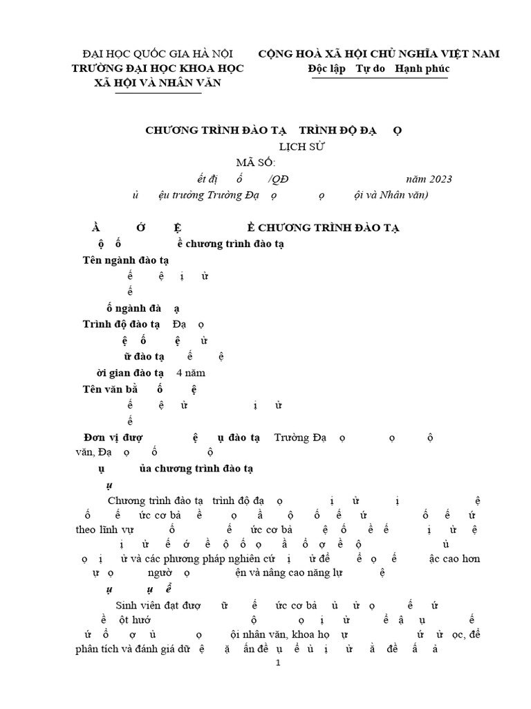 Ctdt Nganh Lich Su 1 | PDF