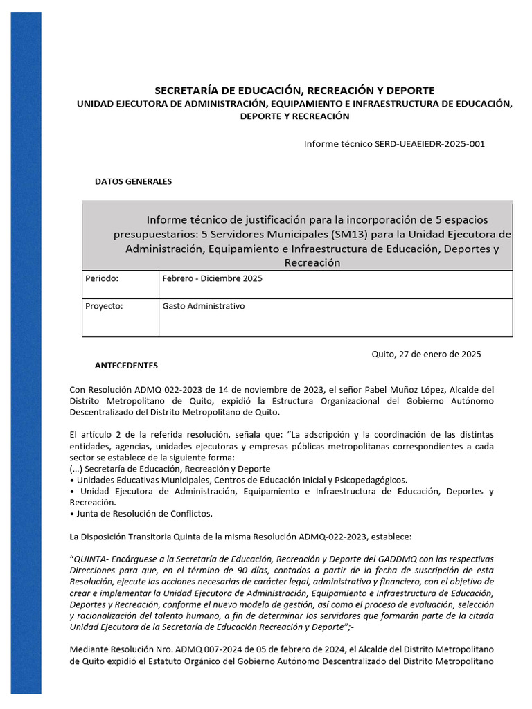 INFORME DE NECESIDAD SGA 2024 V2-Signed-Signed-Signed-Signed | PDF | Contabilidad | Alcalde