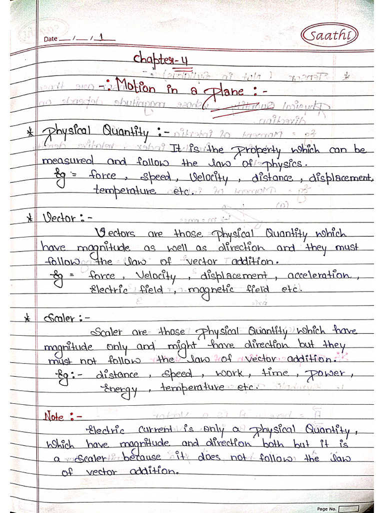 Class 11 Physics Chapter 4 | PDF