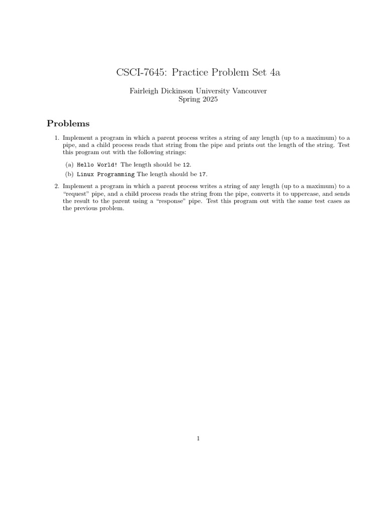 Csci 7645 Practice Problem Set 4a | PDF