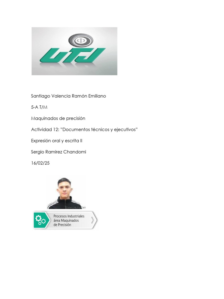 Actividad 12 ”Documentos Técnicos y Ejecutivos”_Santiago Valencia Ramón Emiliano (1) | PDF