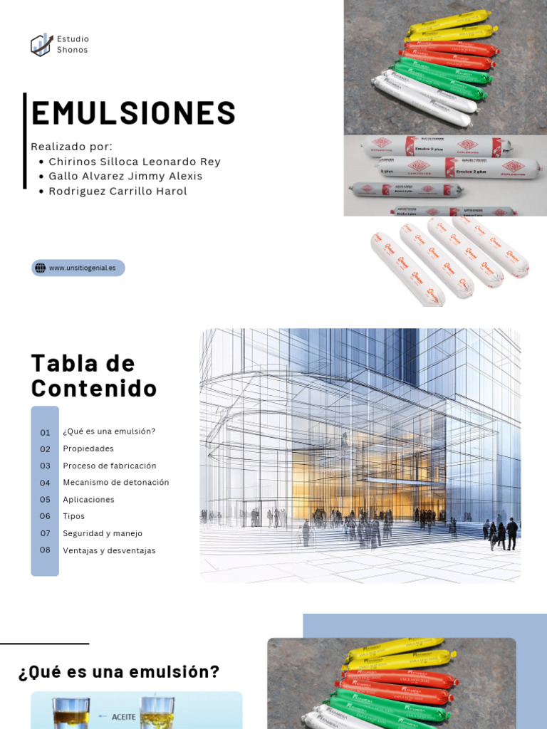 Diapostivas Emulsiones | PDF | Emulsión | Fase (materia)