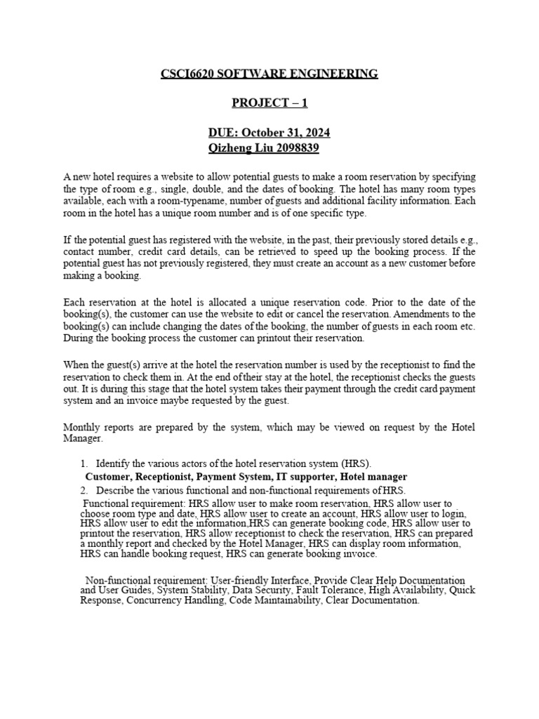 Project1 - Qizheng Liu 2098839 | PDF | Use Case | Computing