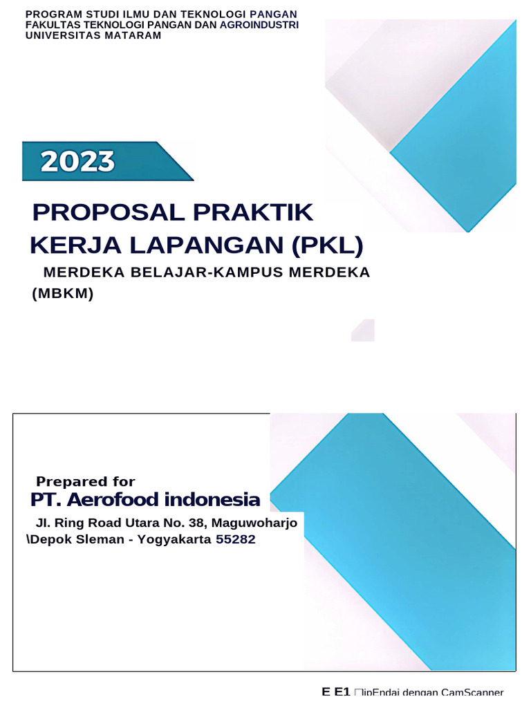 Proposal MBKM Pt. Aerofood Acs Yogyakarta | PDF
