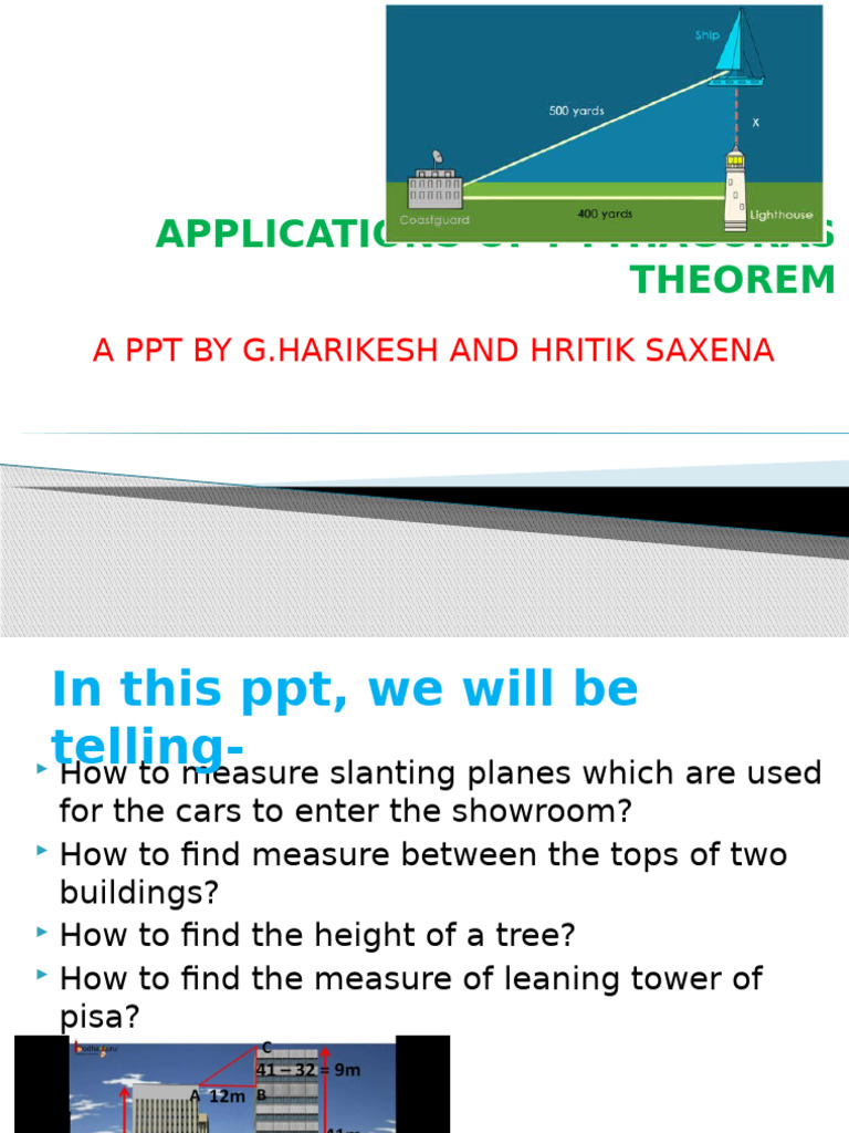 Applications Of Pythagoras Theorem Pdf