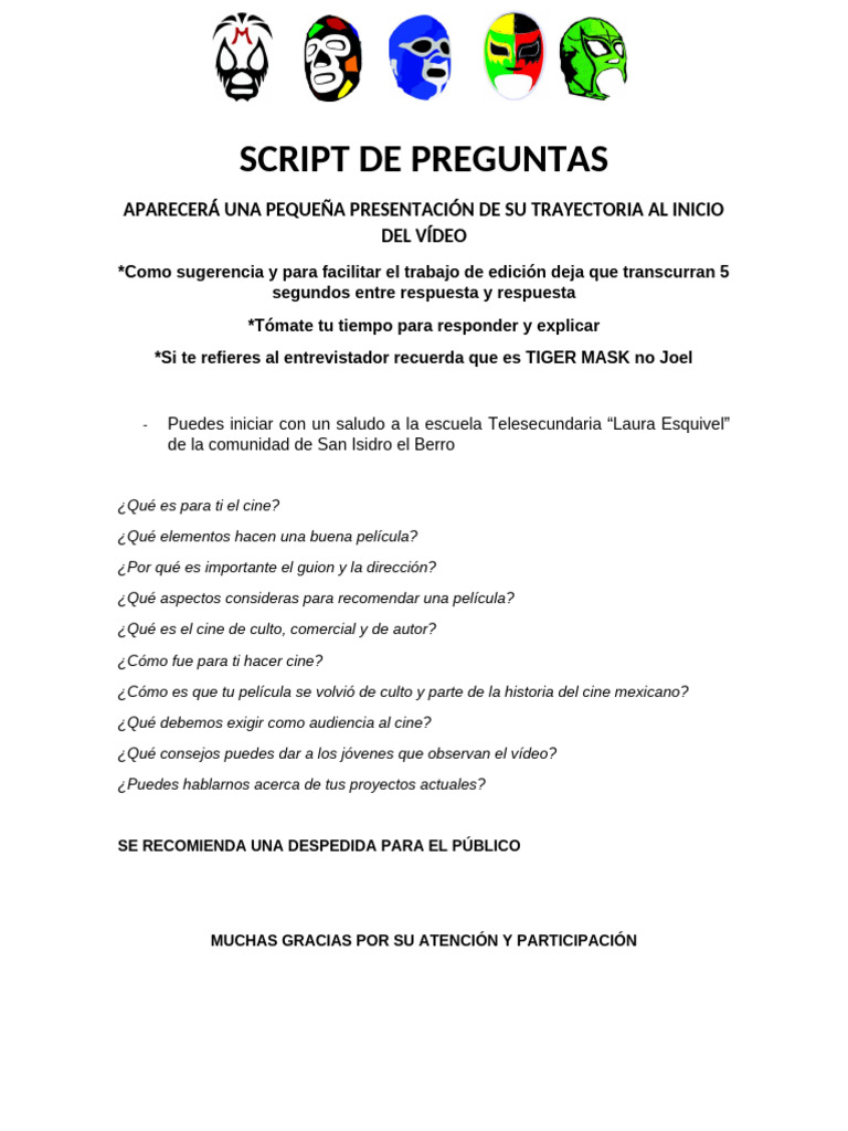 Script Preguntas Kristoff | PDF