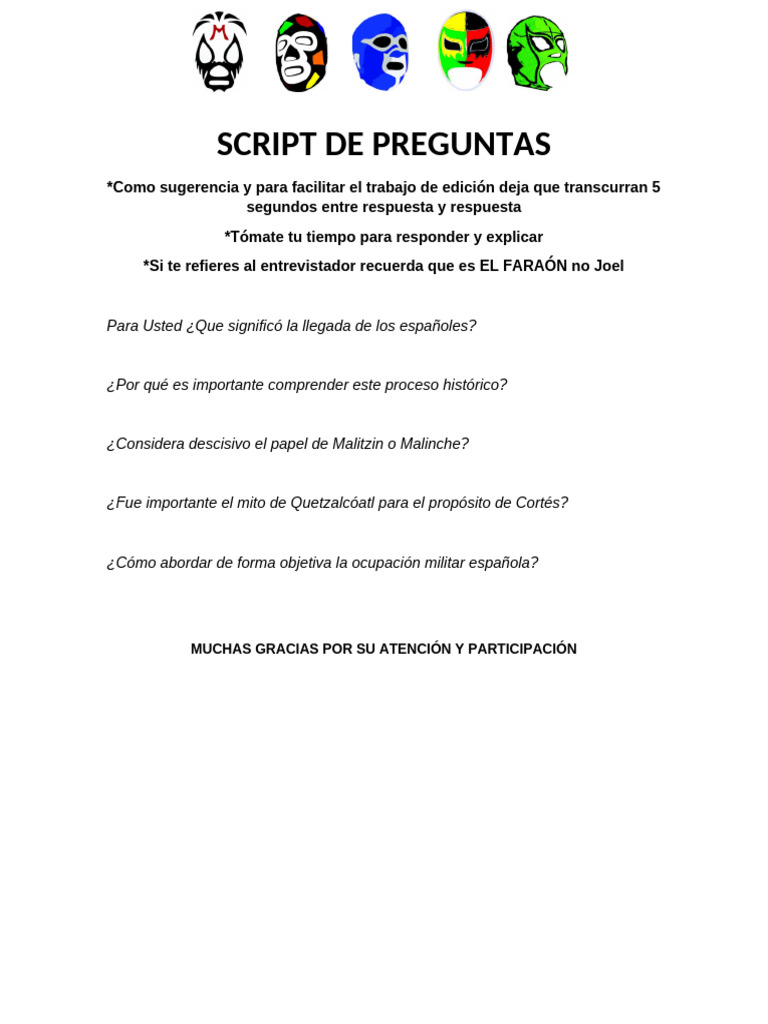 Script Preguntas Hist | PDF
