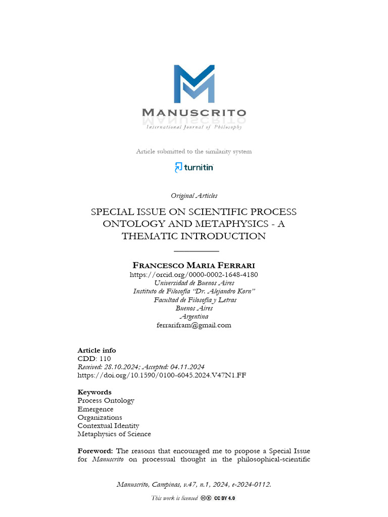 Scientific Process S Ontology | PDF | Ontology | Metaphysics