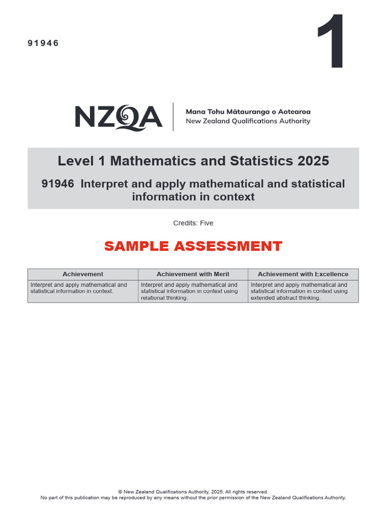 Level 1 Mathematics and Statistics | PDF | Mathematics | Statistics