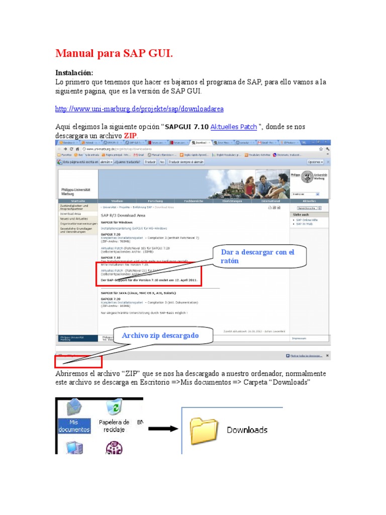 Manual para SAP GUI INSTALACIÓN | PDF | Correo electrónico | Contraseña