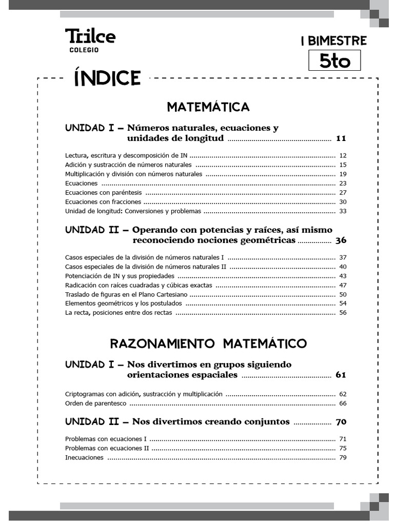 COMP_CIENCIAS_5TO | PDF | División (Matemáticas) | Ecuaciones