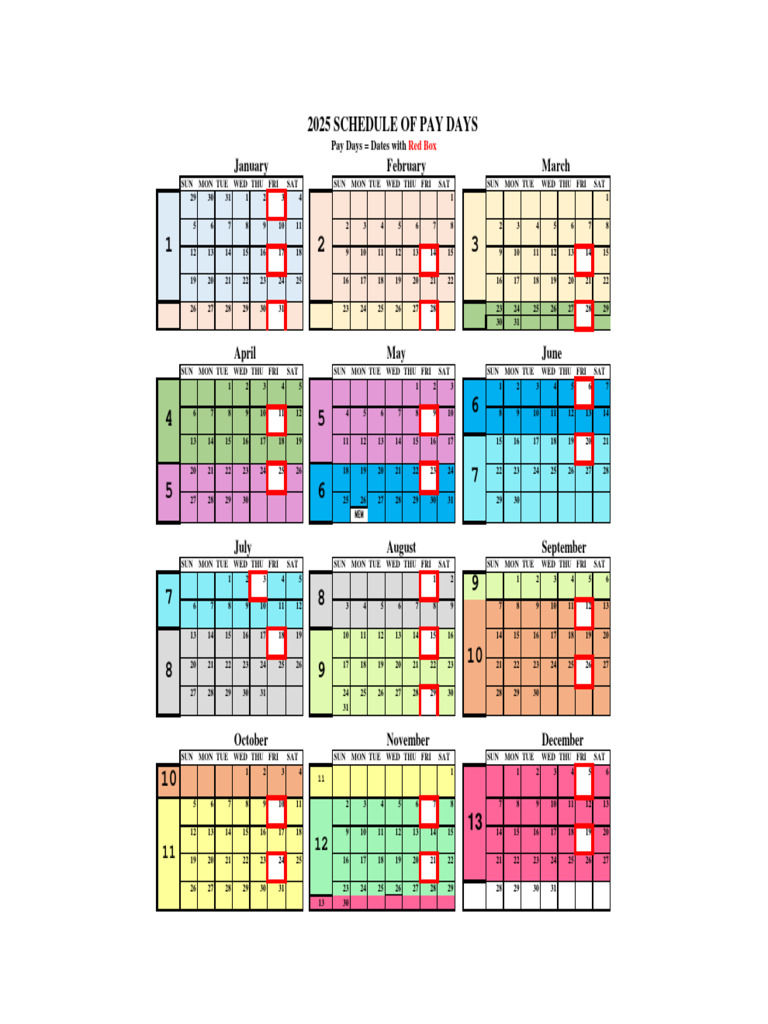 2025 Pay Day Schedule | PDF
