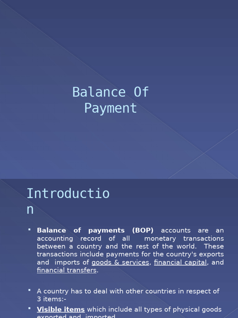 Understanding Balance of Payments (BOP) | PDF | Balance Of Payments ...