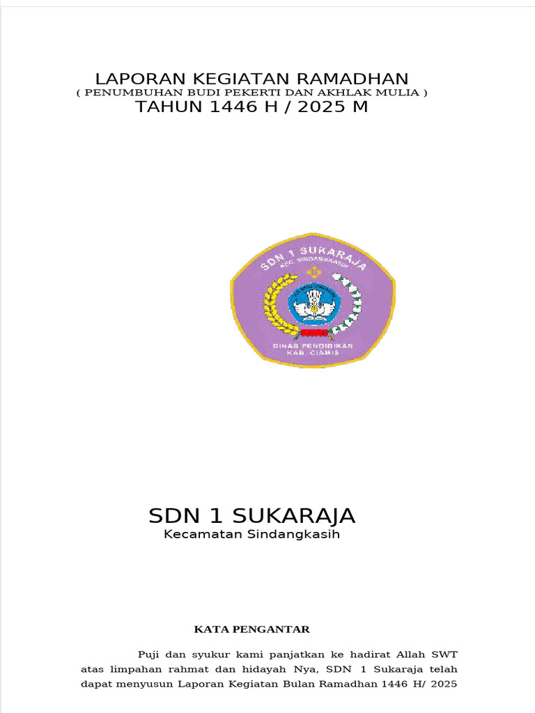 PDF Laporan Kegiatan Ramadhan SDN Compress | PDF