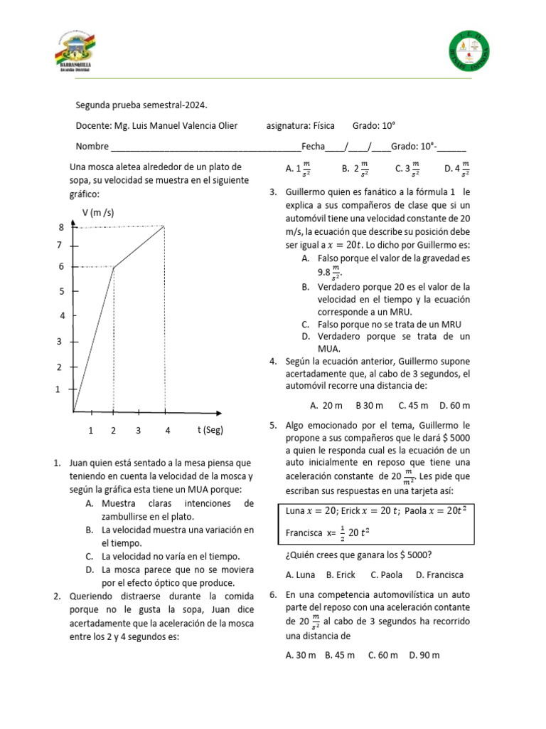 Física 10° | PDF | Velocidad | Mecánica