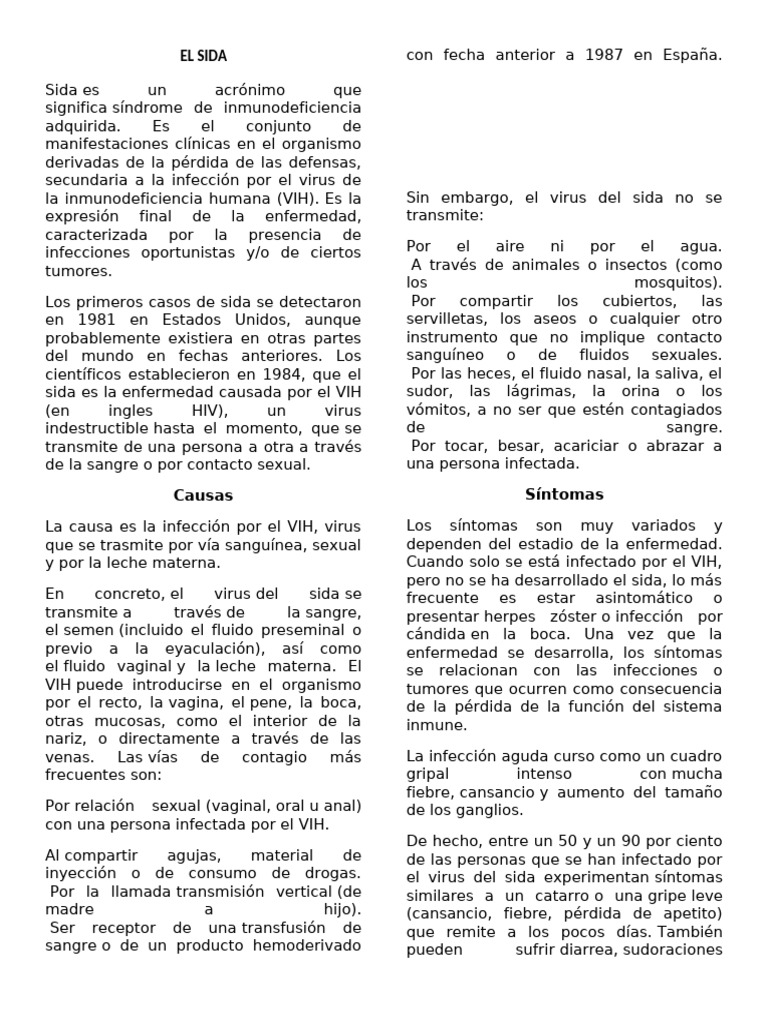 El Sida | PDF | VIH / SIDA | VIH