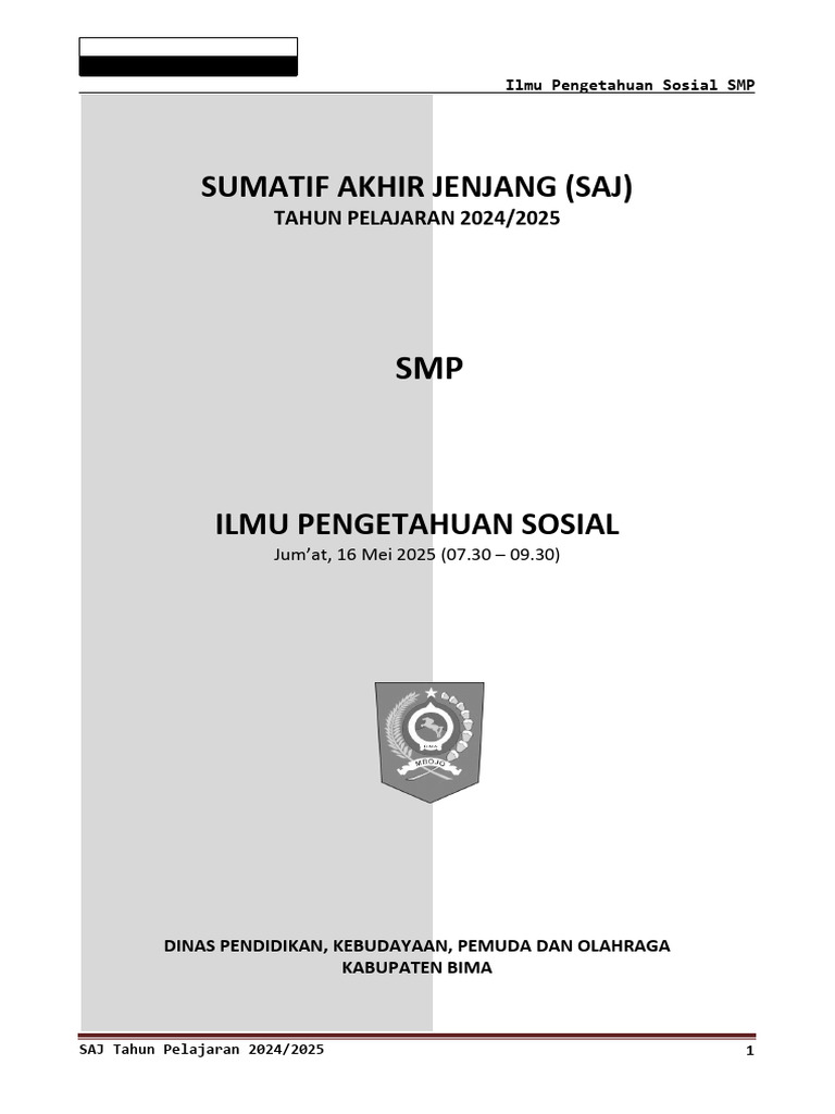 6a. Naskah Soal Saj 2024 - Ips | PDF