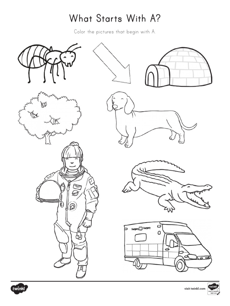 What Starts With A Activity Sheet | PDF