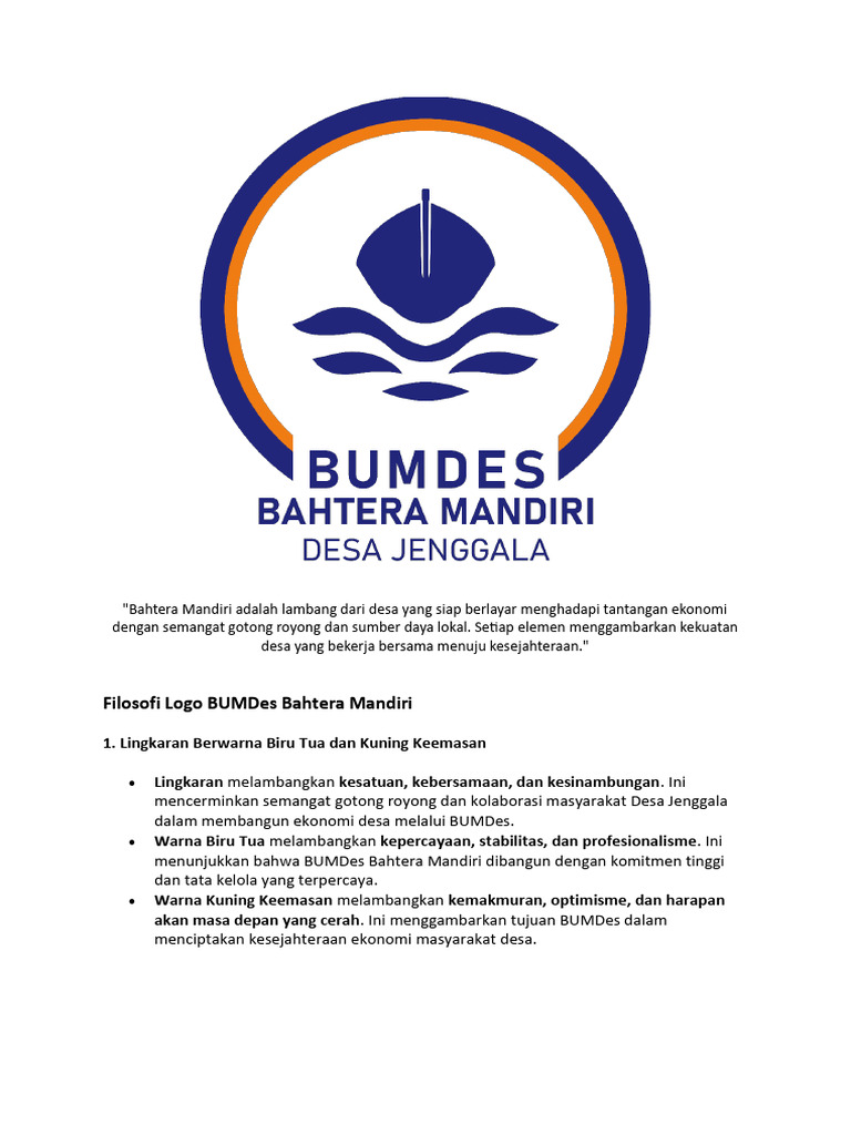 Arti Logo Bumdes Bahtera Mandiri Desa Jenggala | PDF