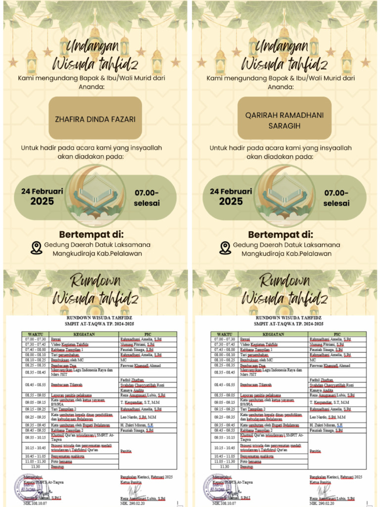 undangan wisuda tahfidz | PDF