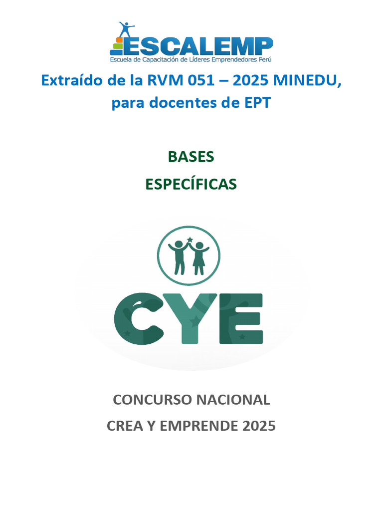 Bases Crea y Emprende 2025 - RVM 051-2025 | PDF | Sustentabilidad ...