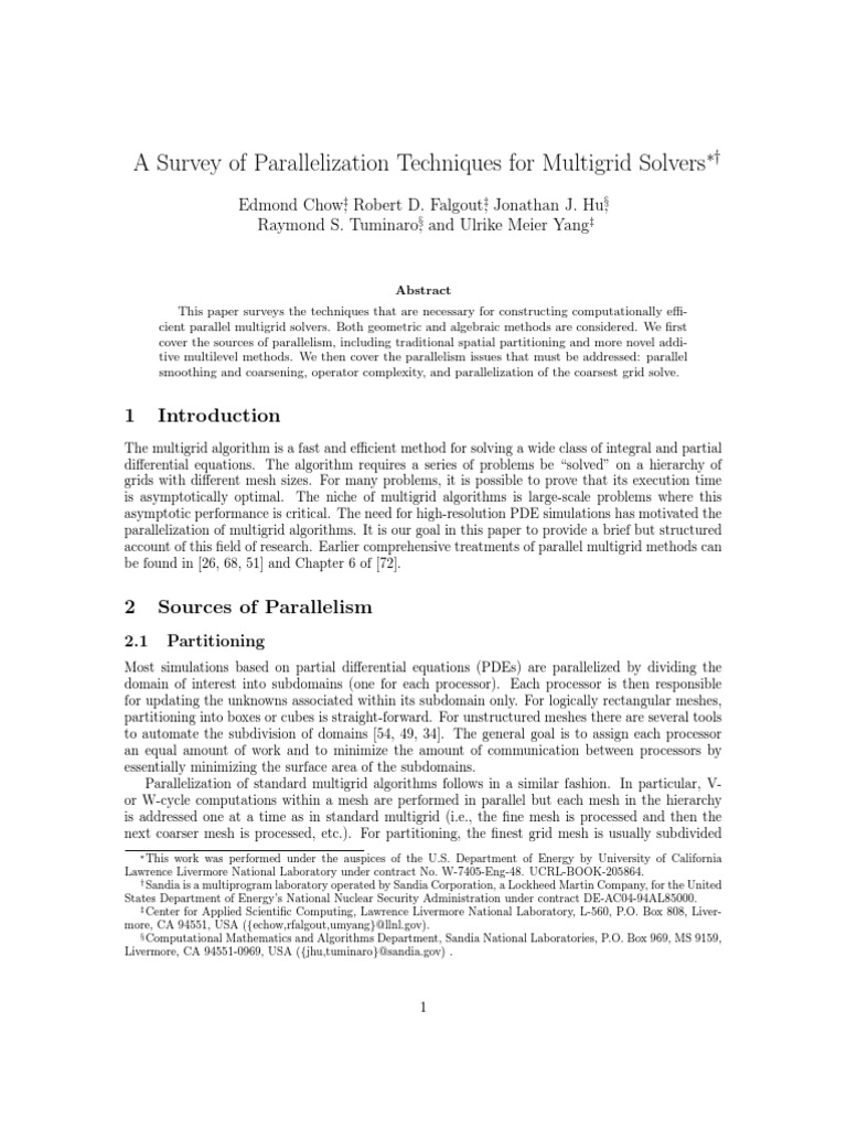 Parallel Algebraic Multigrid-Survey | PDF | Parallel Computing | Matrix (Mathematics)