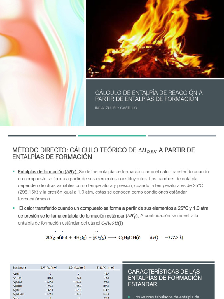 Entalpía De Reacción Y Formación Pdf Entalpía Reacciones Químicas