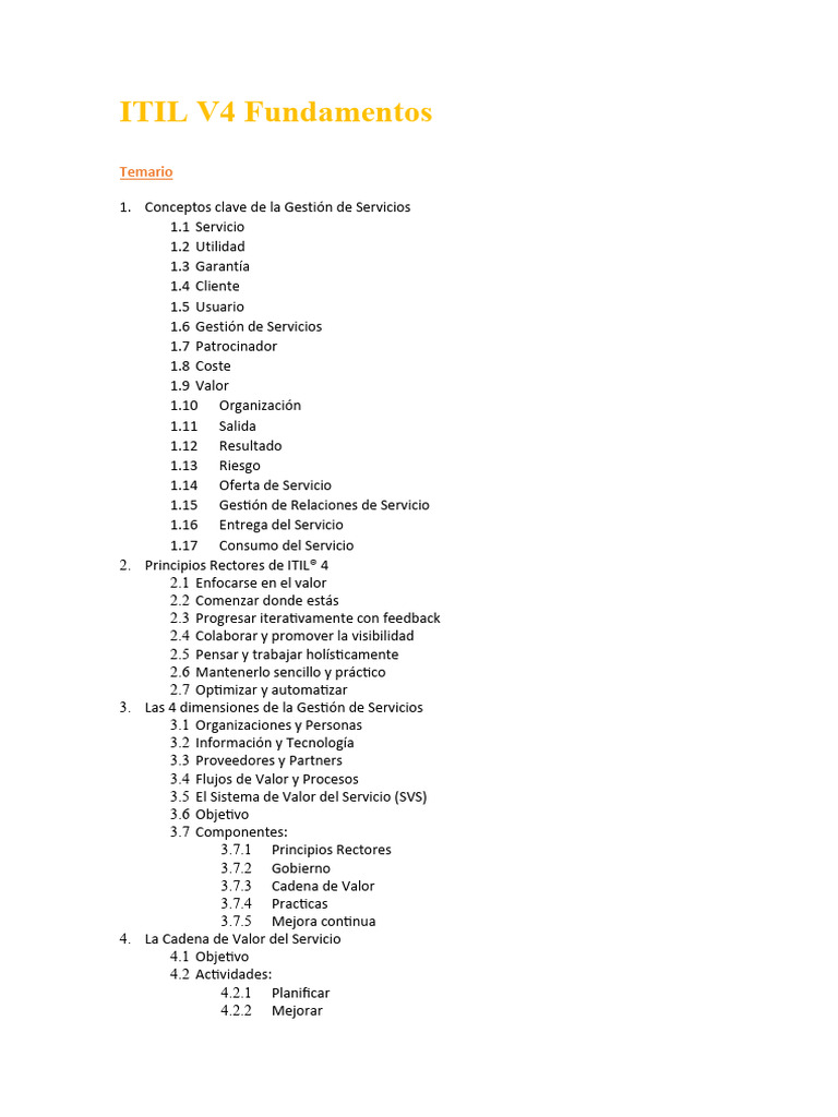 ITIL V4 Fundamentos | PDF | Itil