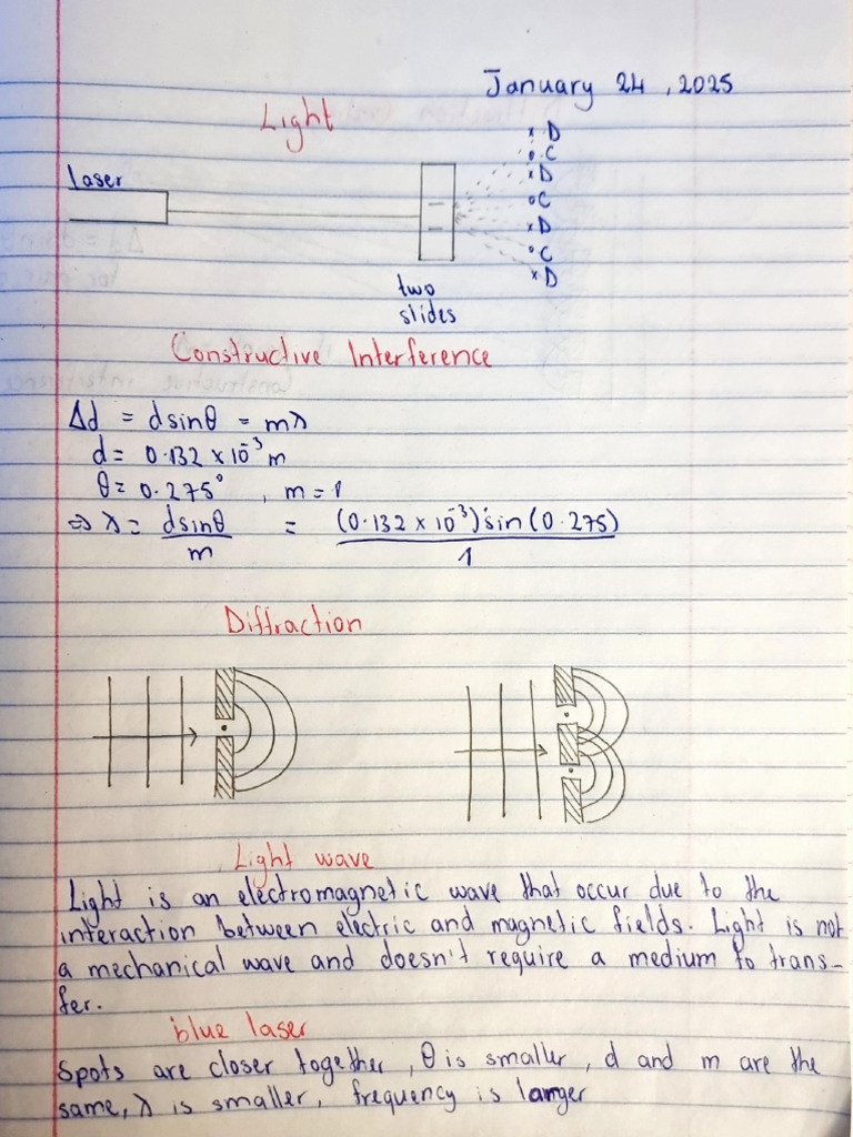 Light Interference and Diffraction | PDF