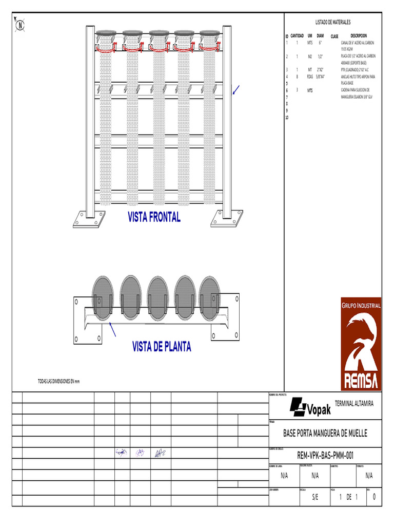 Base Porta Manguera de Muelle | PDF | Materiales | Ingeniería de ...