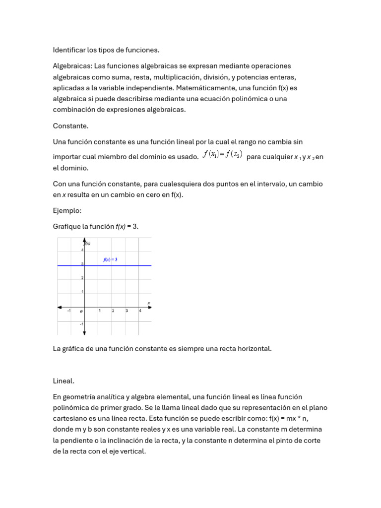 Identificar Los Tipos de Funciones | PDF | Función (Matemáticas ...