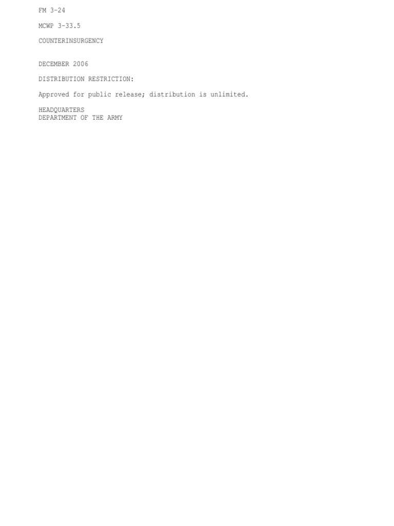 fm3 24 | PDF | Insurgency | Counter Insurgency