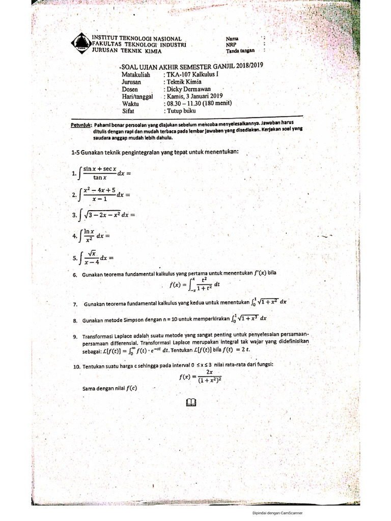 UTS Kalkulus | PDF