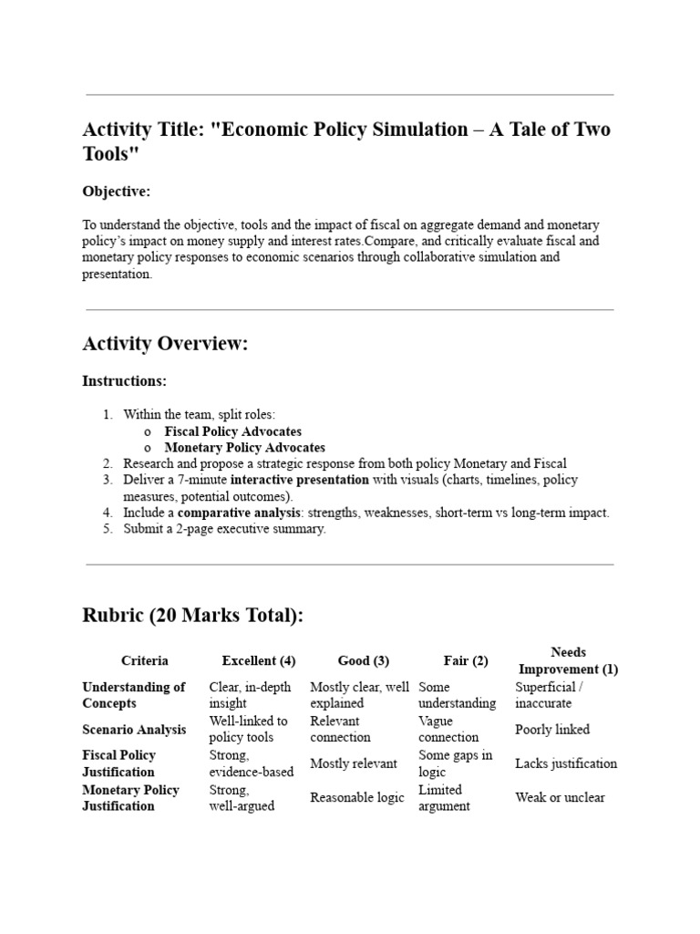 Monetary Fiscal Activity | PDF | Monetary Policy | Fiscal Policy