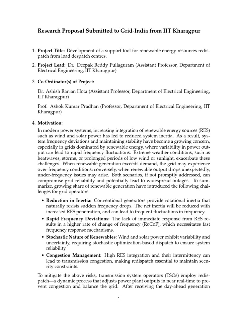 Renewable Energy Redispatch Tool Proposal | PDF | Electrical Grid ...