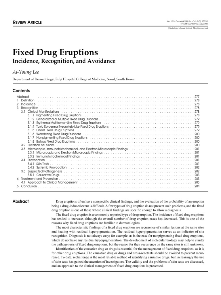 Fixed Drug Eruption | PDF | Epidermis | Ultraviolet