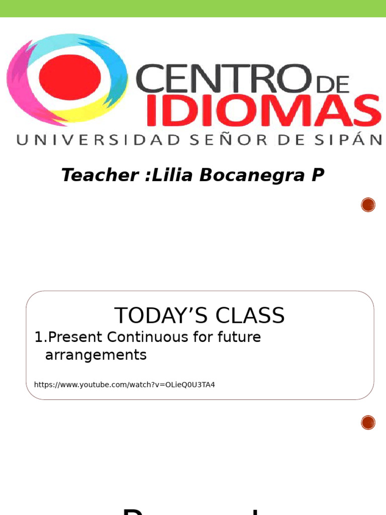 TALLER 14 Present Continuous For Future | PDF