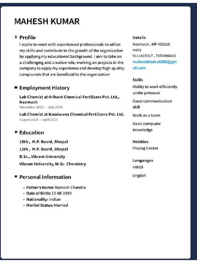 Clear Resume | PDF