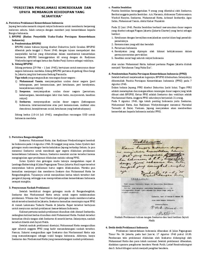 Rangkuman Ips Proklamasi | PDF