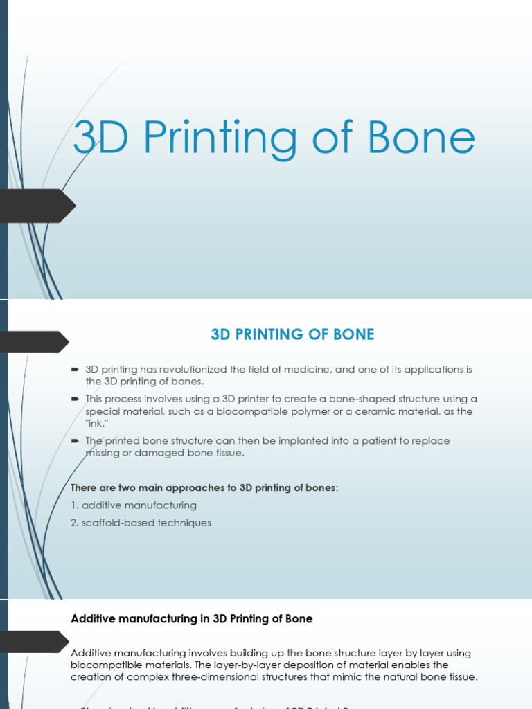 3D Bone Printing Techniques and Materials | PDF | Tissue Engineering ...