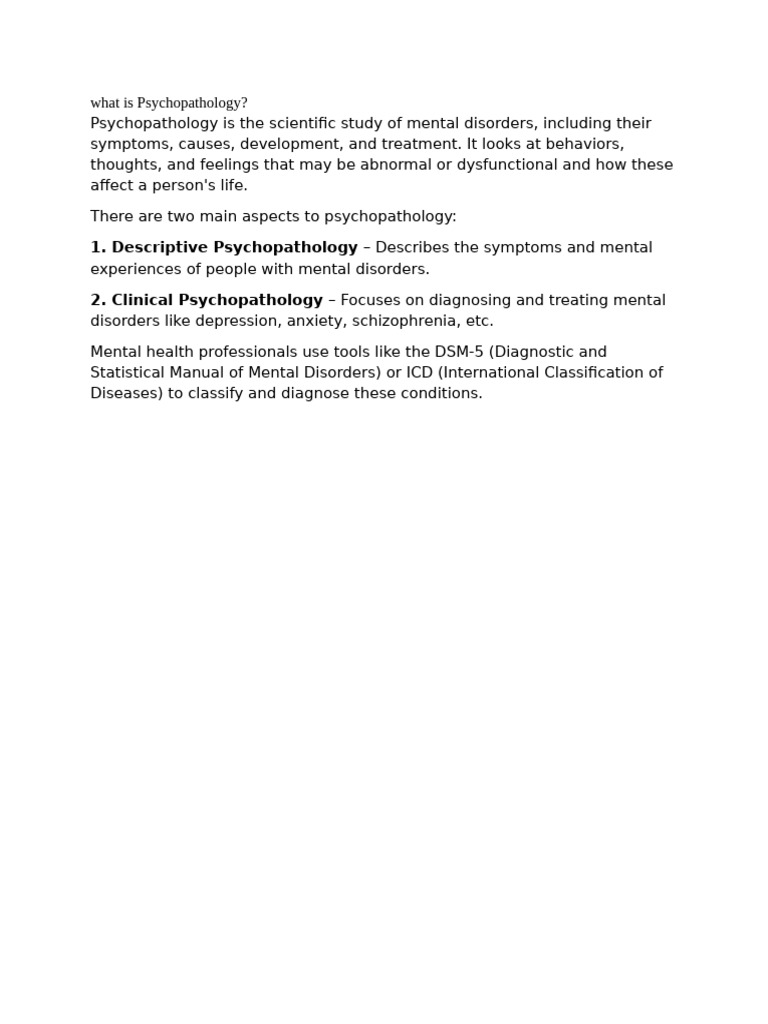 Psychopathology | PDF