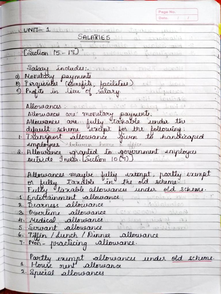 Notes Income From Salary | PDF