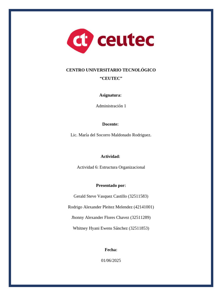 Estructura Organizacional CEUTEC 2025 | PDF