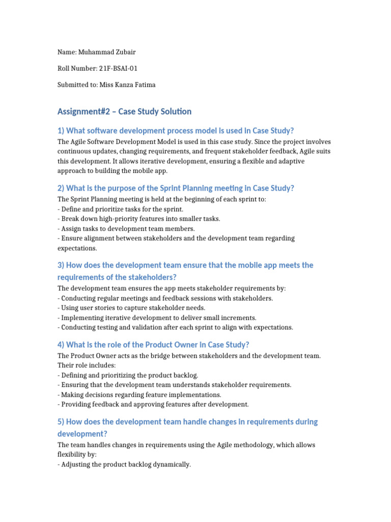 Software Engineering Assignment | PDF | Scrum (Software Development) | Agile Software Development