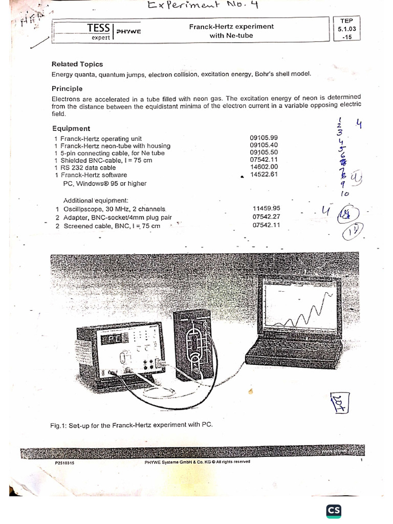 Frank Hertz Experiment With Neon | PDF