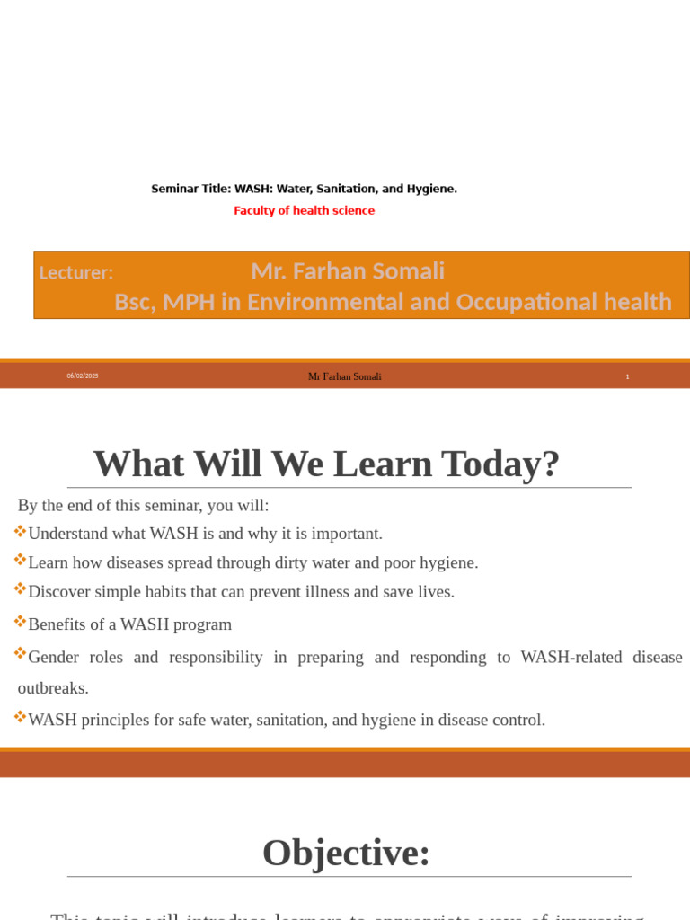 WASH: Importance in Health and Pandemics | PDF | Wash | Drinking Water